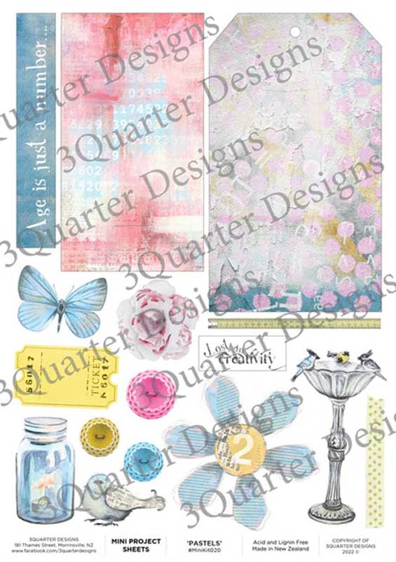 3Quarter Designs Mini Project Sheet - Pastels [MINIKIT020] - Joggles.com