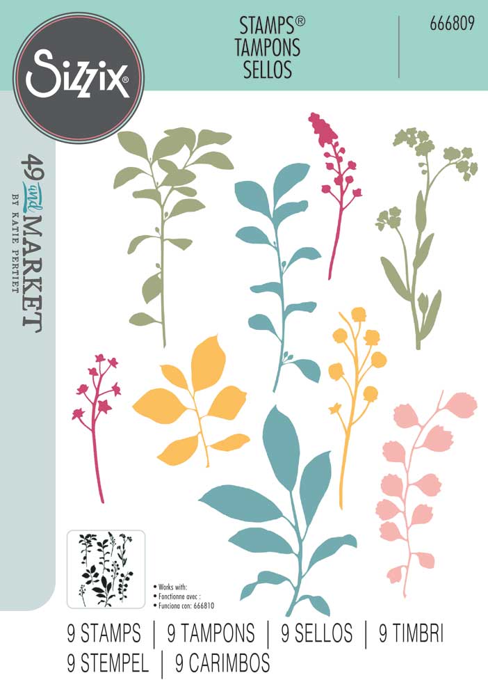 49 & Market / Sizzix Clear Stamp Set - Fine Stems 01 [666809] - Joggles.com