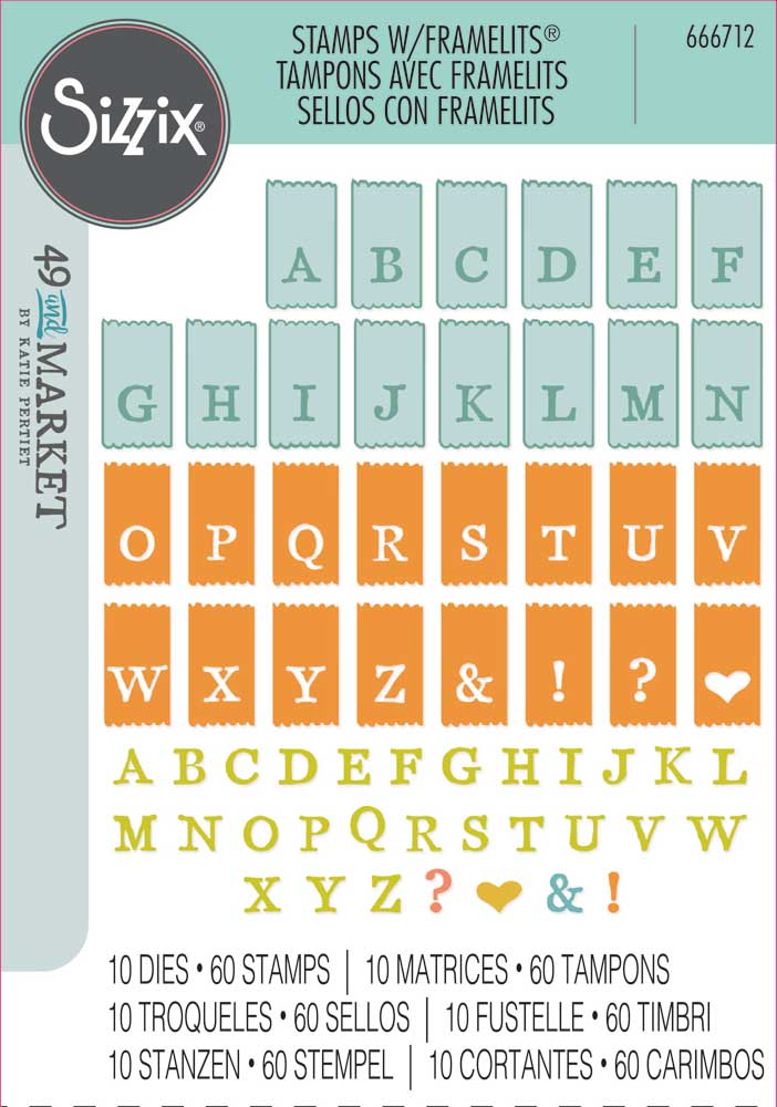 49 & Market / Sizzix Framelits Die & Stamp Set - Tab Stamp Alpha ...