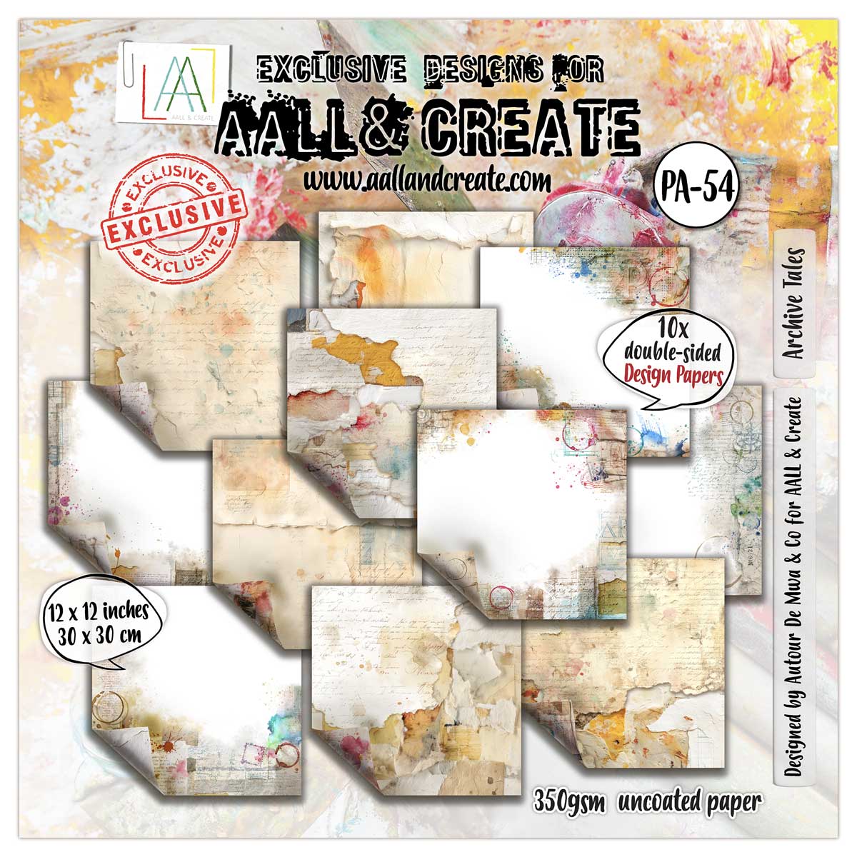AALL & Create 12" x 12" Design Papers - Archive Tales [PA-54] - Joggles.com