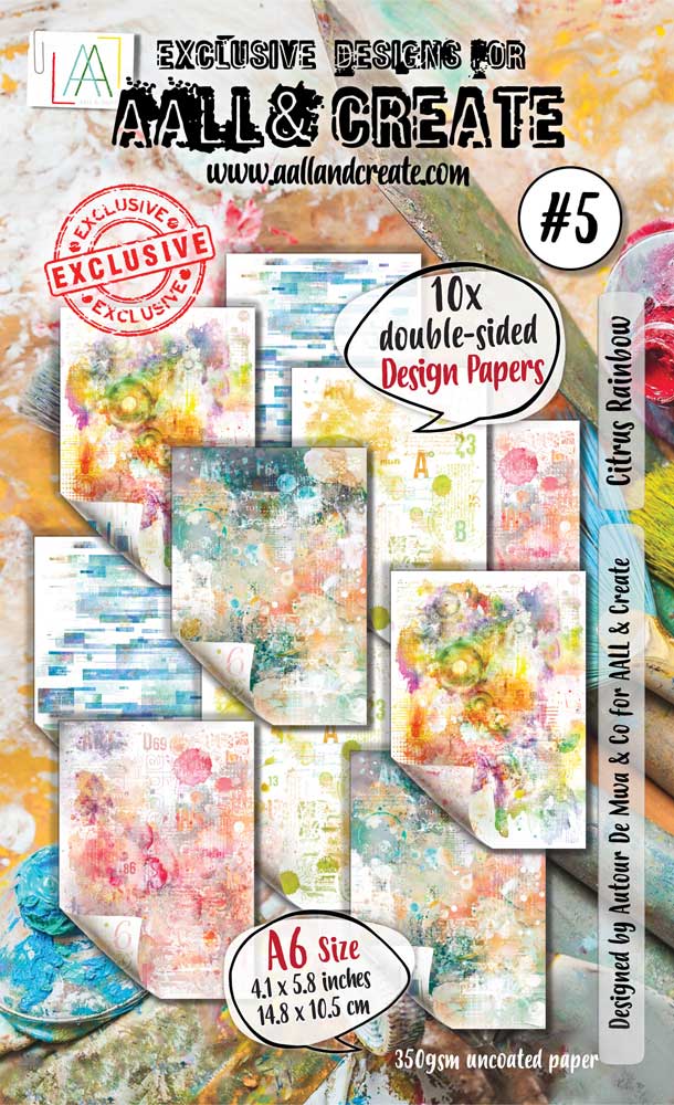 AALL & Create A6 Design Papers - Citrus Rainbow #5 - Joggles.com