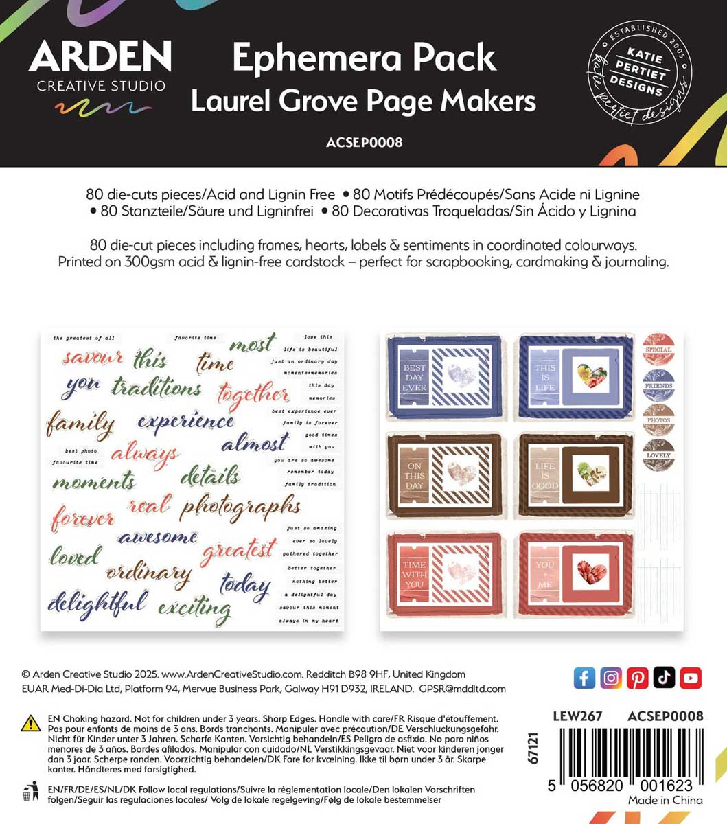 Arden Creative Studio Laurel Grove Collection - Page Makers Ephemera Pack [ACSEP0008] - Joggles.com