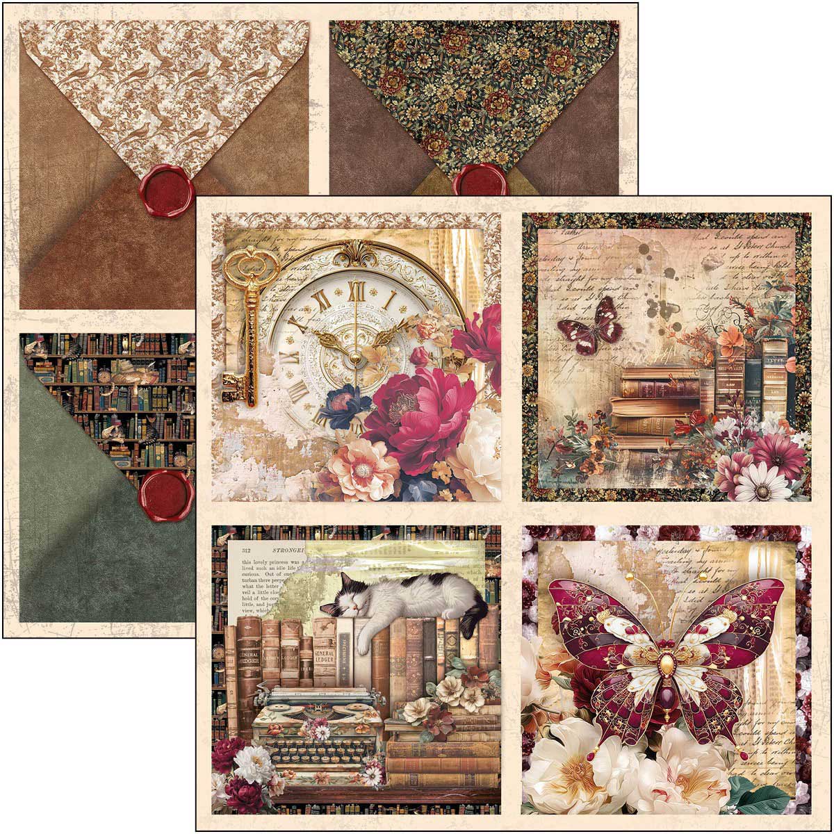 Ciao Bella 12" x 12" Patterns Pad - Book Lovers [CBT091] - Joggles.com