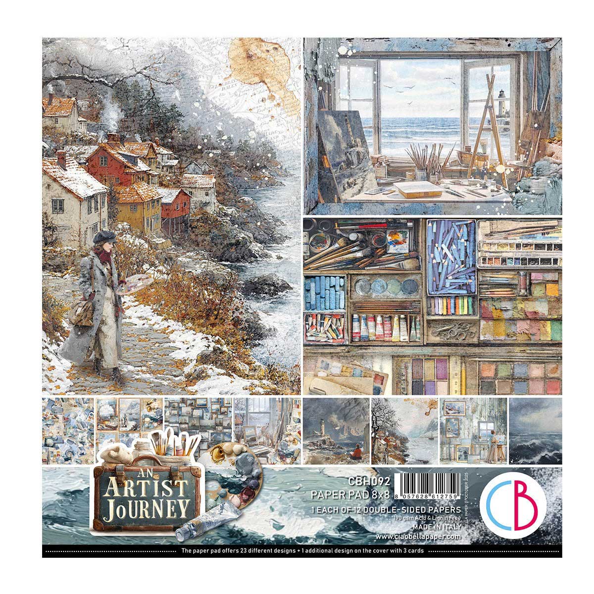 Ciao Bella 8" x 8" Creative Pad - An Artist Journey [CBH092] - Joggles.com