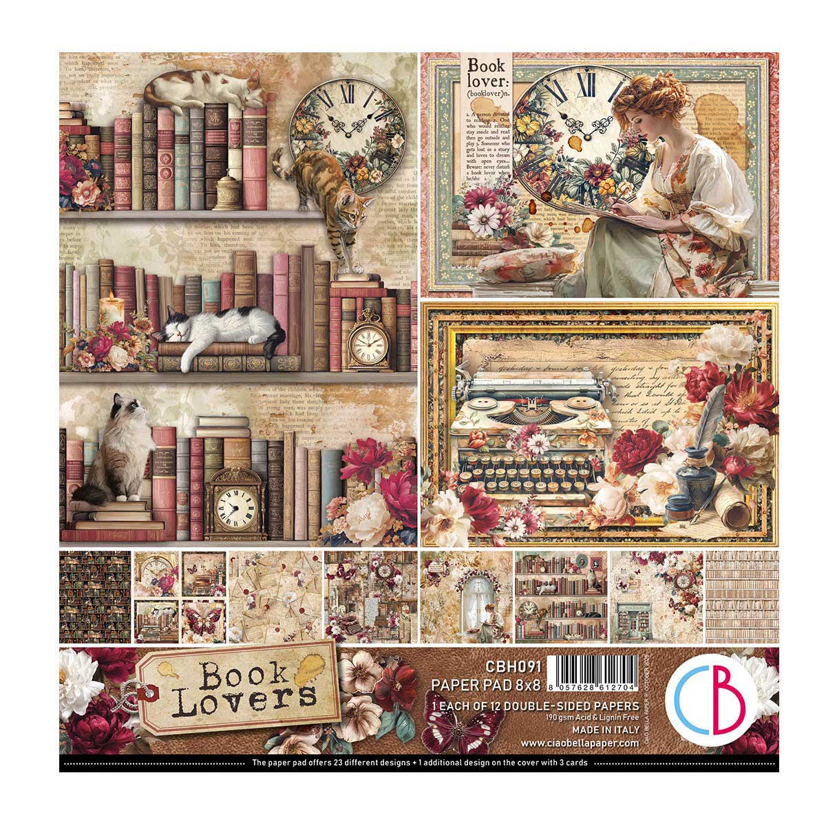 Ciao Bella 8" x 8" Creative Pad - Book Lovers [CBH091] - Joggles.com