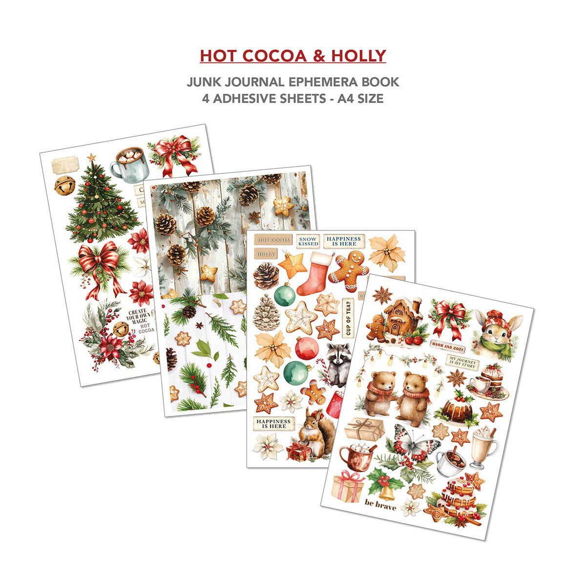 Ciao Bella A4 Junk Journal & Ephemera Book - Hot Cocoa & Holly [CBB015] - Joggles.com