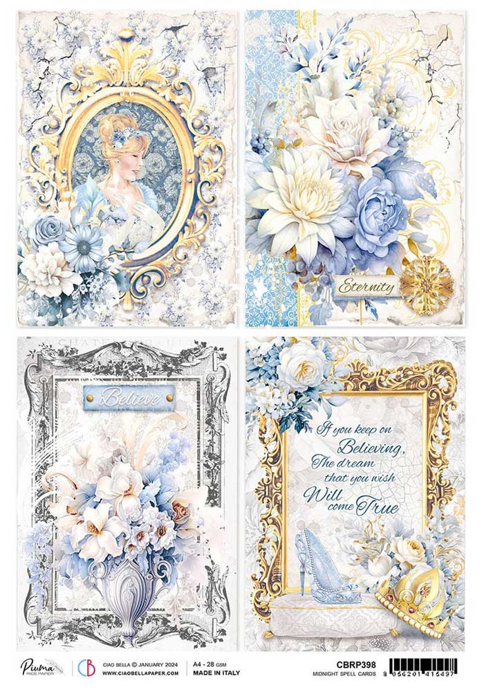 Ciao Bella A4 Rice Paper - Midnight Spell Cards [CBRP398] - Joggles.com