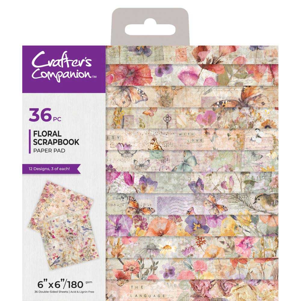 Crafter's Companion 6" x 6" Paper Pad - Floral Scrapbook [CC-PAD6-FLSC ...