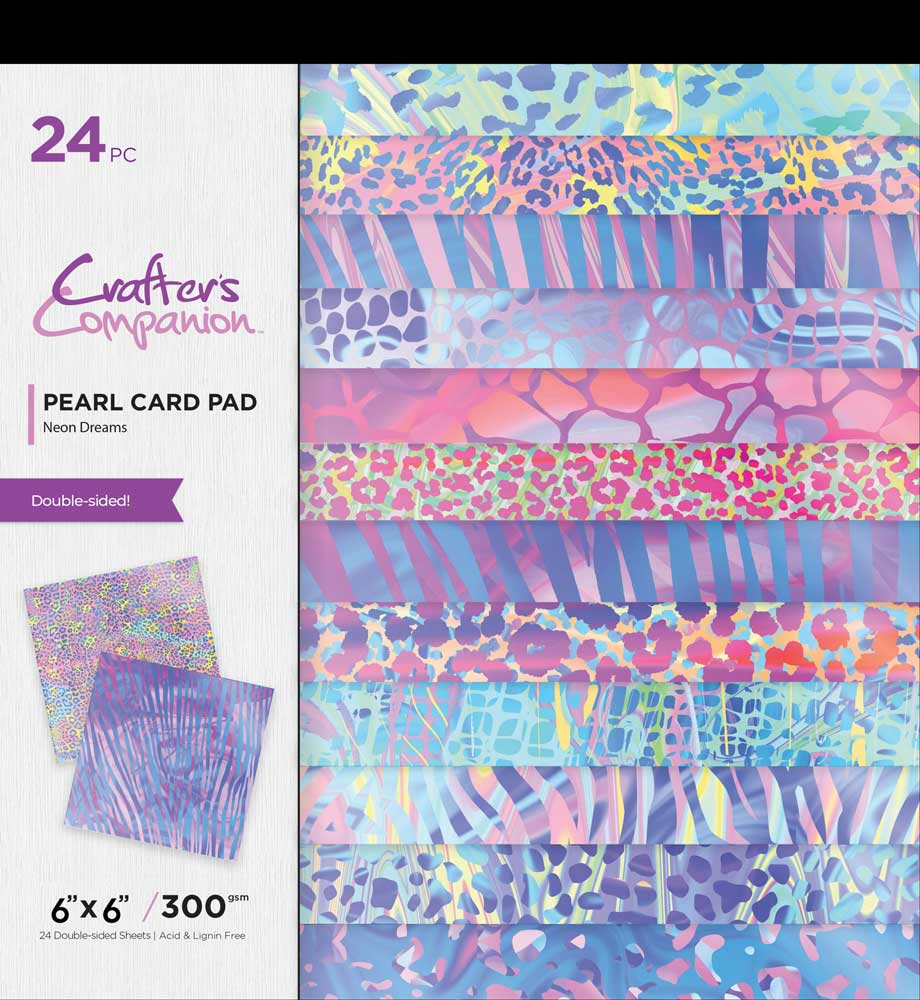 Crafter's Companion 6" x 6" Pearl Card Pad - Neon Dreams [CC-PAD6-NEDR ...