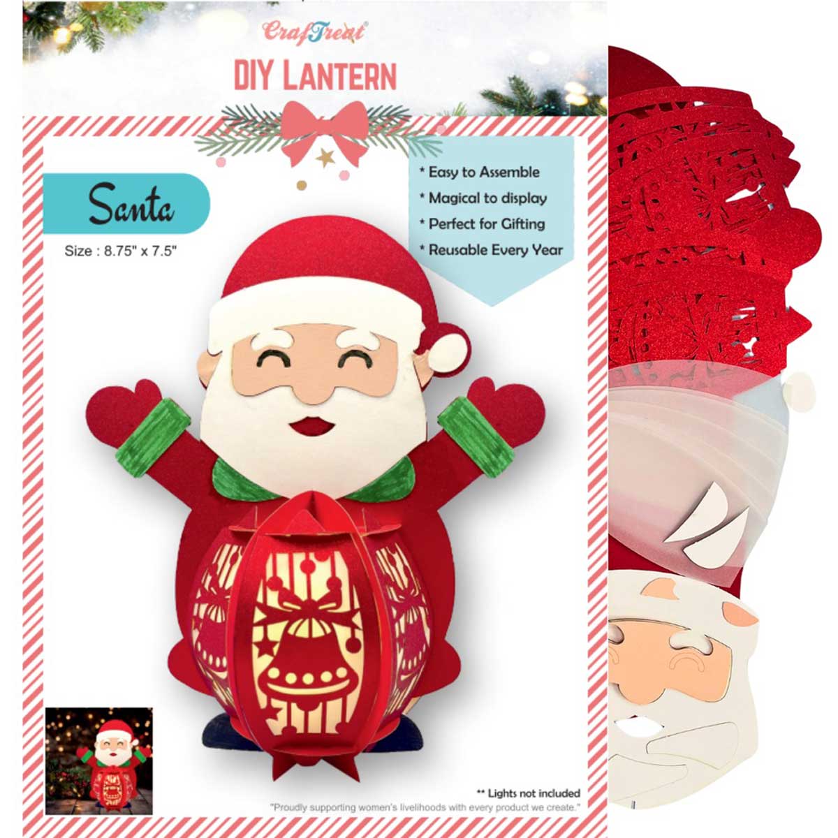 CrafTreat DIY Lantern - Santa [CTL002] - Joggles.com