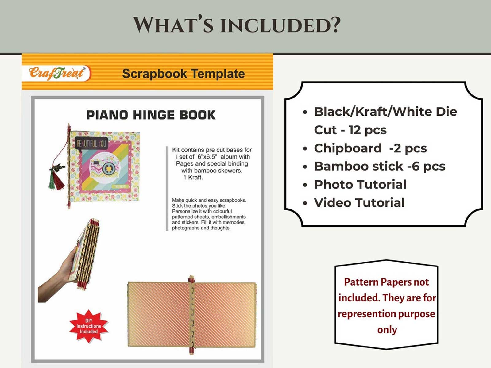 CrafTreat Scrapbook Blanks - Piano Hinge Book - White [CAB034 ...