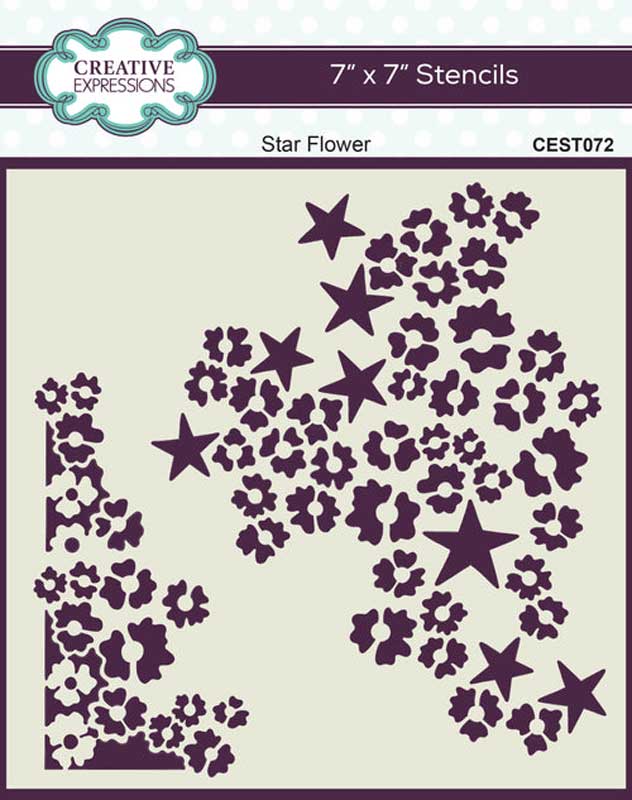 Creative Expressions 7" x 7" Stencil - Star Flower [CEST072] - Joggles.com