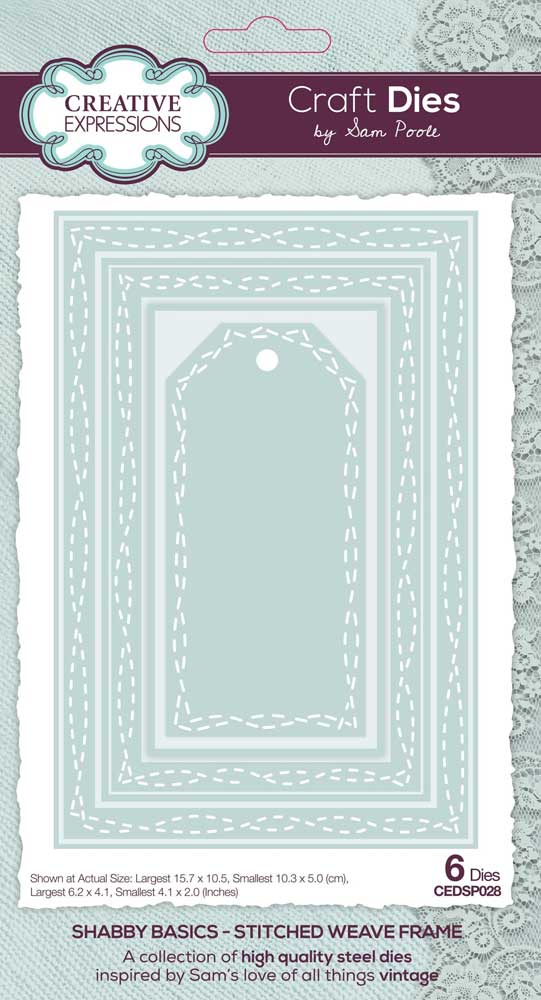 Creative Expressions / Sam Poole Craft Dies - Shabby Basics - Stitched ...