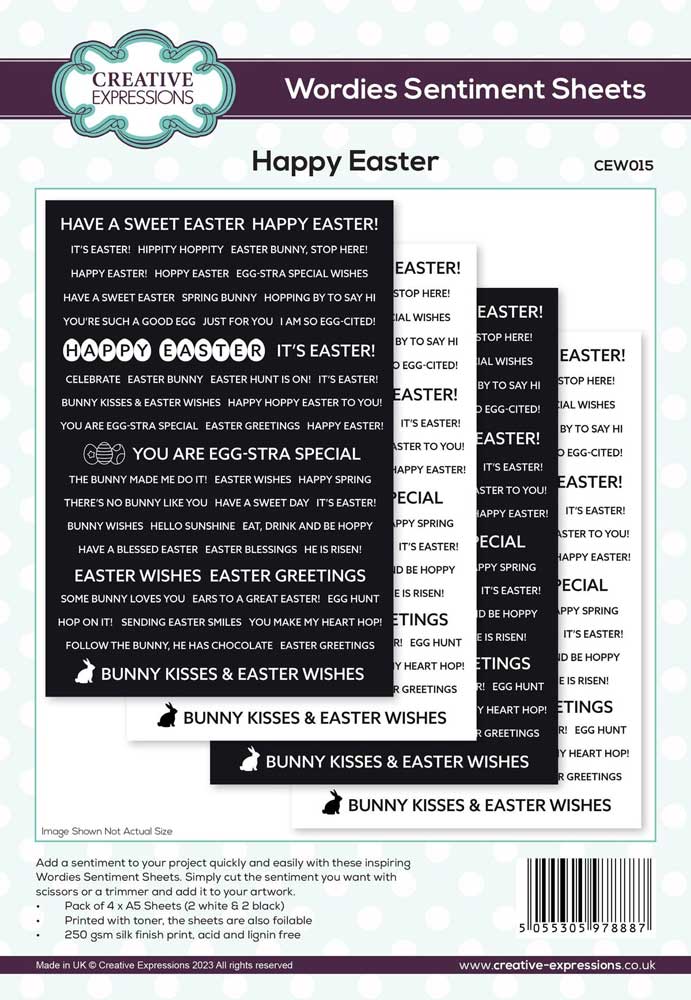 Creative Expressions Wordies Sentiments Sheets - Happy Easter [CEW015 ...