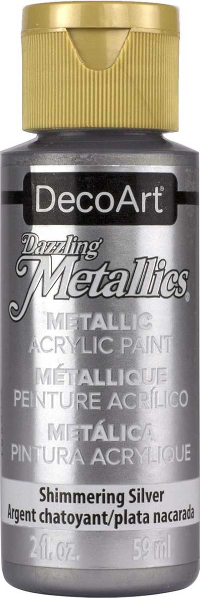 DecoArt Americana Dazzling Metallics Acrylic Paint - Shimmering Silver ...