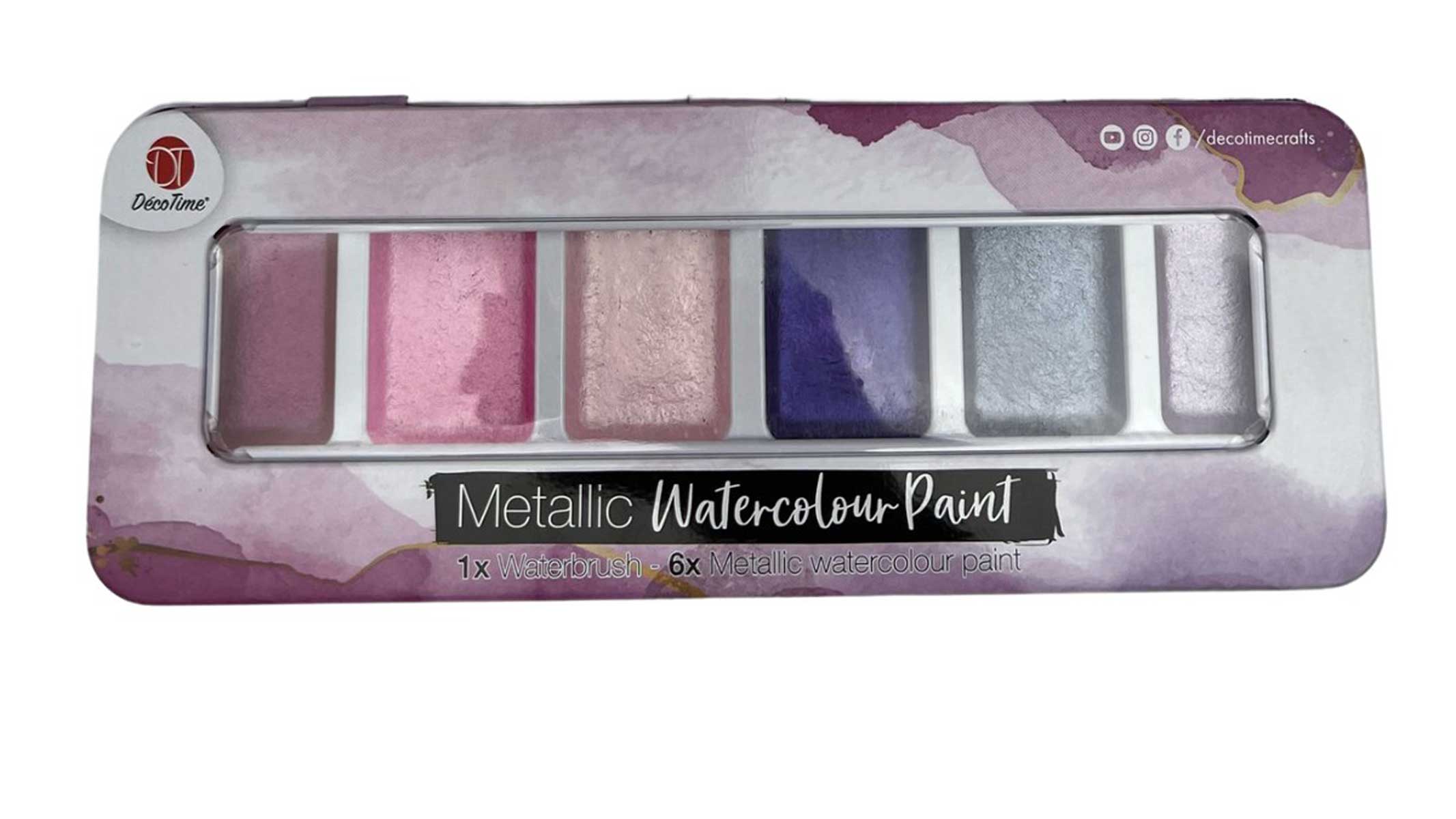 DecoTime Metallic Watercolour Paint Set - Orchid Bloom [511560 ...