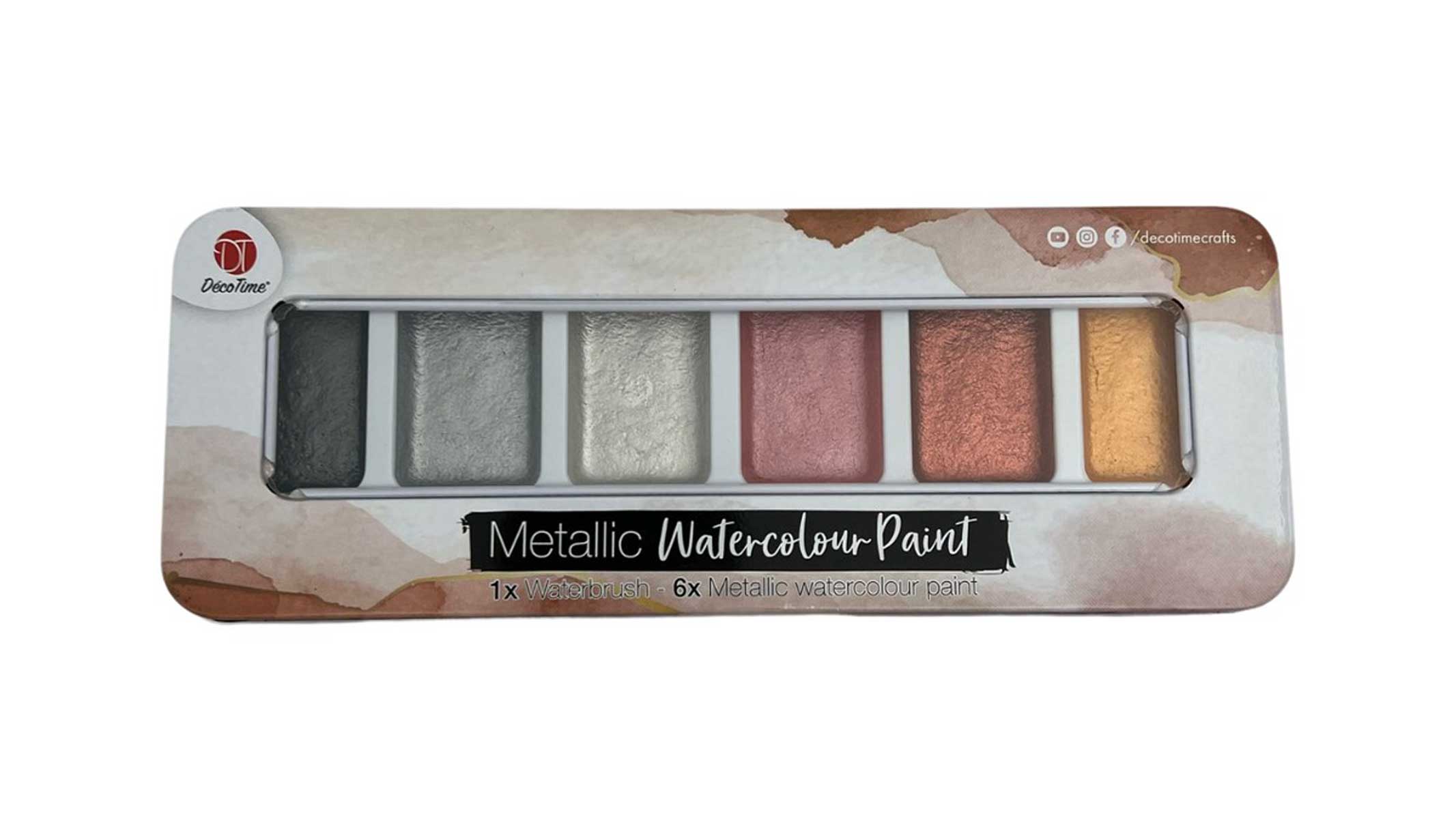 DecoTime Metallic Watercolour Paint Set - Urban Alloy [511553 ...