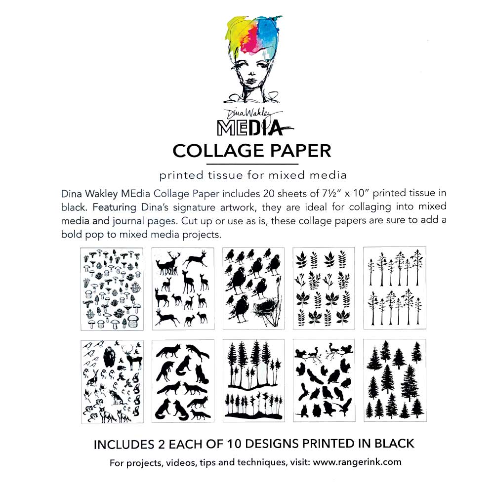 Dina Wakley Media Collage Paper - The Forest [MDA85973] - Joggles.com