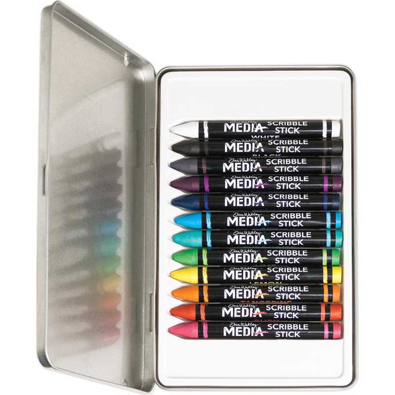 Dina Wakley Media Scribble Sticks - Set of 12 [MDA54733] - Joggles.com