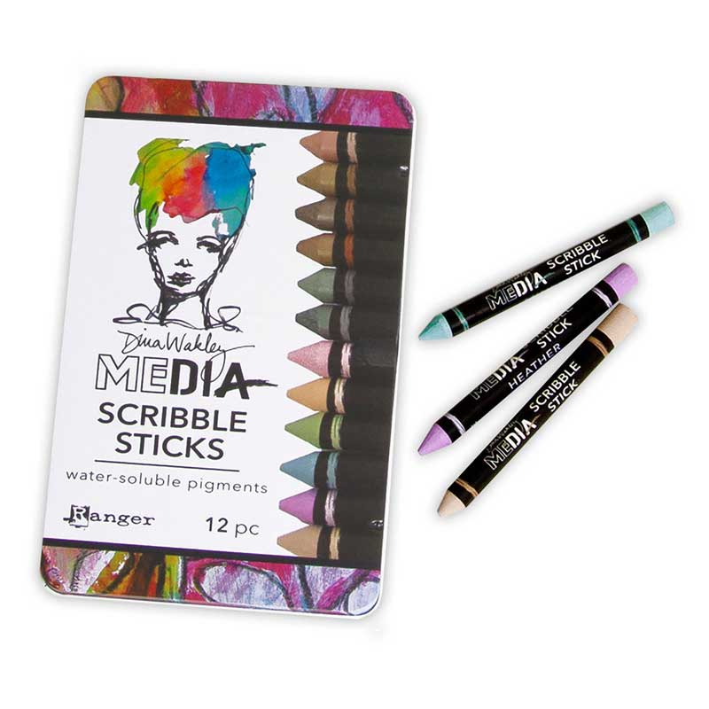 Dina Wakley Media Scribble Sticks Set #3 - Set of 12 [MDA65944 ...