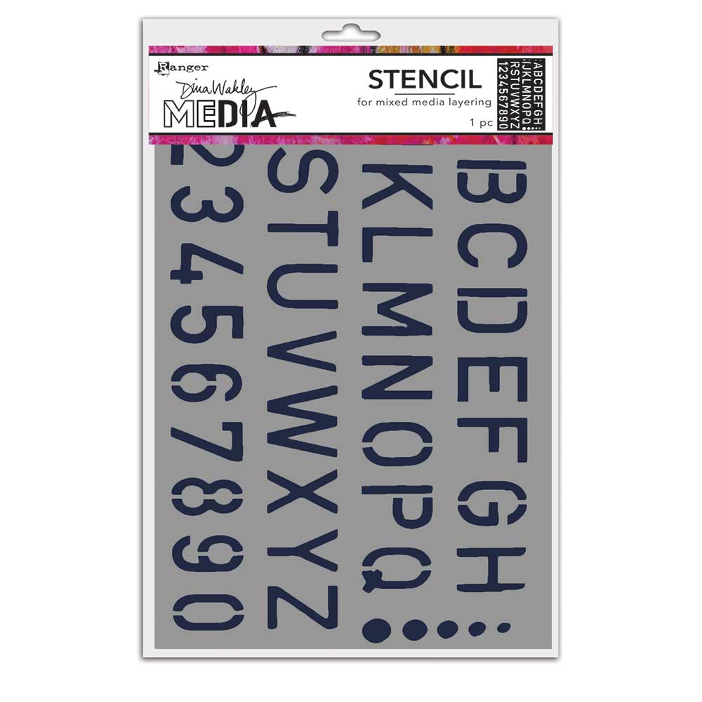 Dina Wakley Media Stencil - School Style Alpha [MDS87748] - Joggles.com