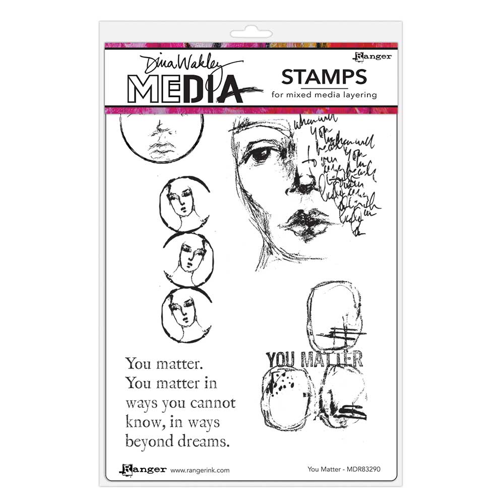 Dina Wakley Media Unmounted Rubber Stamp - You Matter [MDR83290 ...