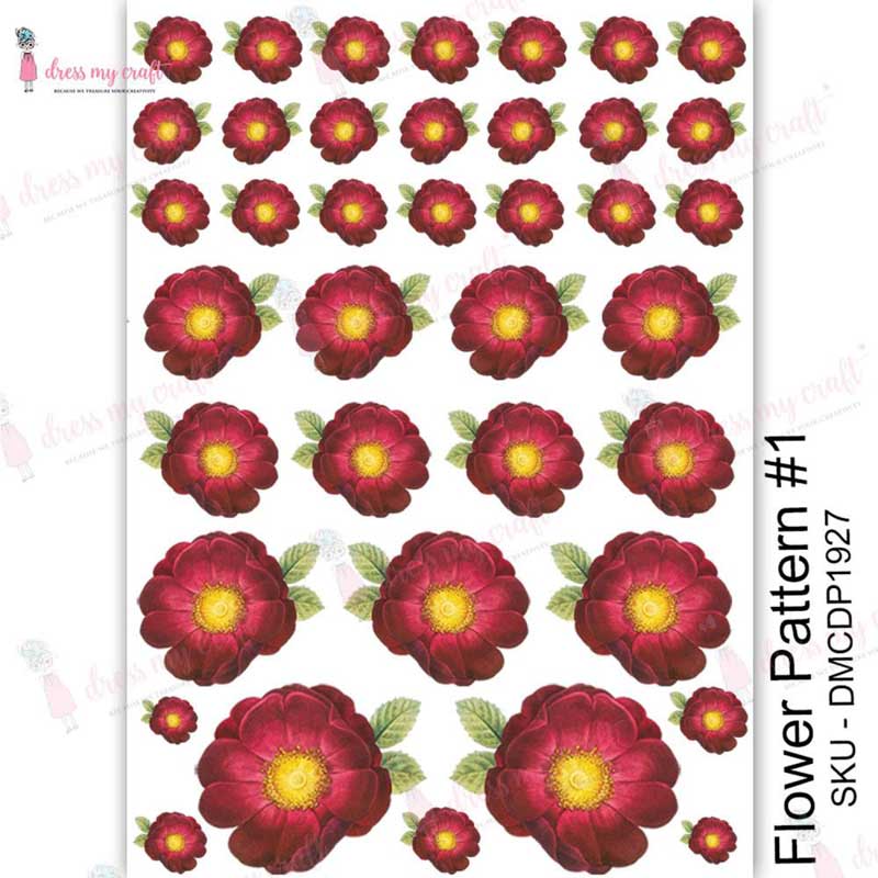Dress My Craft Transfer Me Sheet - Flower Pattern #1 [DMCDP1927 ...