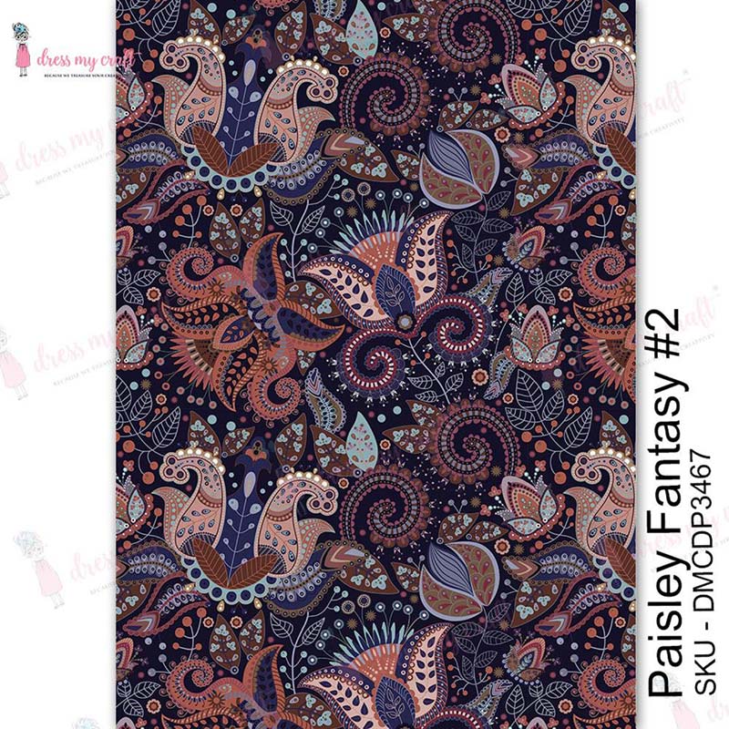 Dress My Craft Transfer Me Sheet - Paisley Fantasy #2 [DMCDP3467 ...