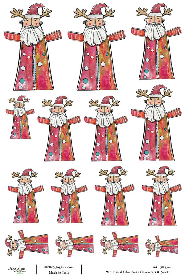 Joggles A4 Rice Paper - Whimsical Christmas Characters 8 [52218 ...
