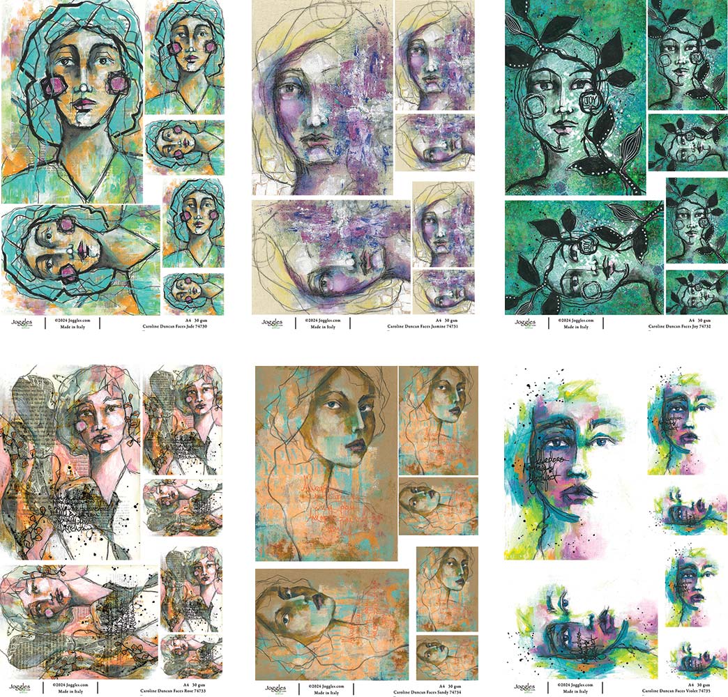 Joggles / Caroline Duncan A4 Rice Paper - Faces Set Of 6 - May 2024 ...