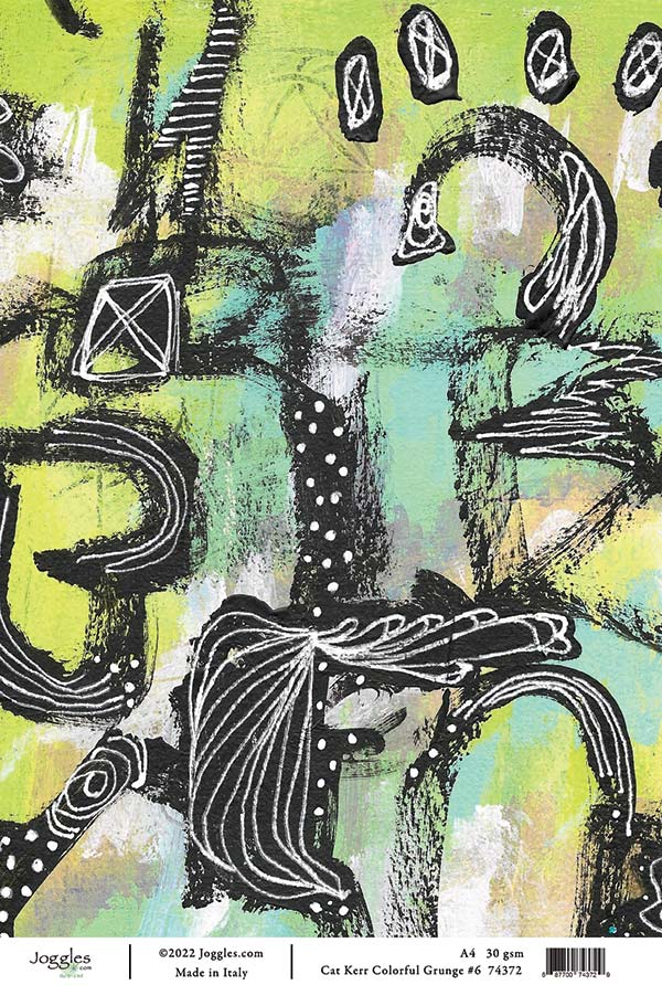 Joggles / Cat Kerr A4 Rice Paper - Colorful Grunge #6 [74372] - Joggles.com