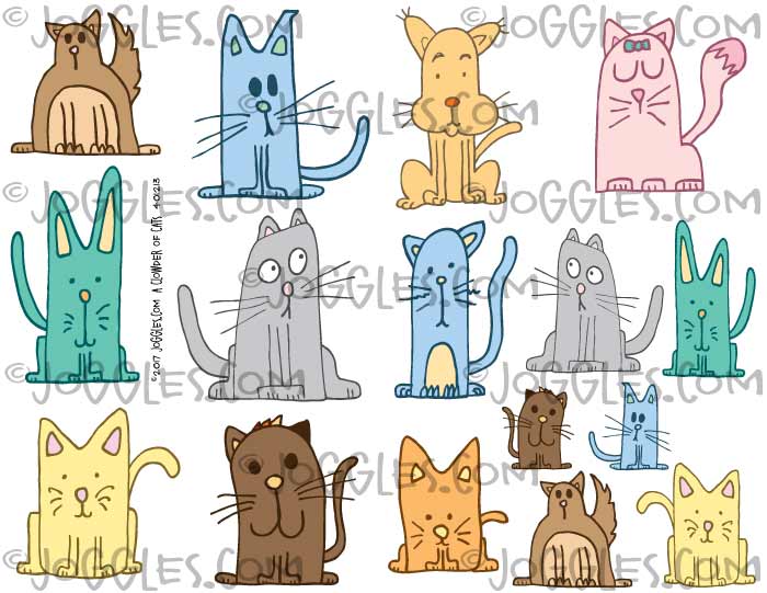 Joggles Collage Sheets - A Clowder Of Cats [JG401213] - Joggles.com