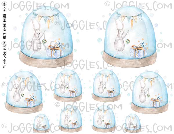 Joggles Collage Sheets - Snow Globe Bunny [JG401153] - Joggles.com