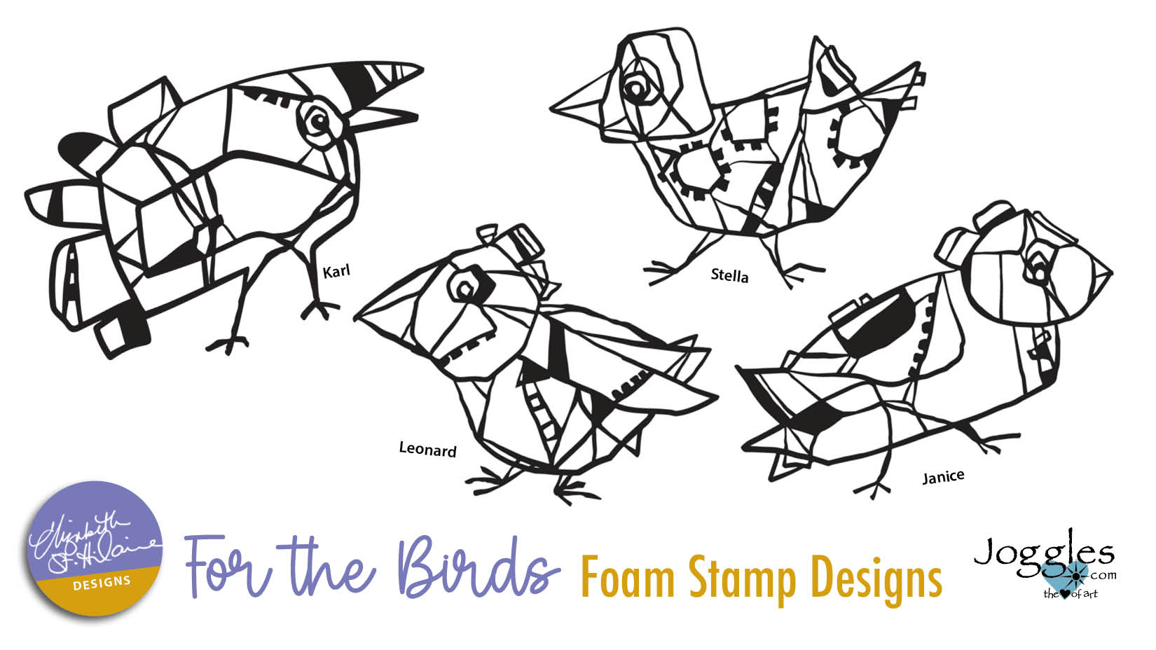 Joggles / Elizabeth St Hilaire For The Birds Foam Stamps - Set Of 4 ...