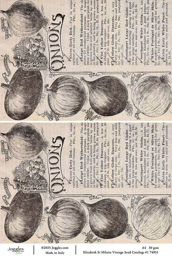 Joggles / Elizabeth St Hilaire A4 Rice Paper - Vintage Seed Catalogs #1 ...