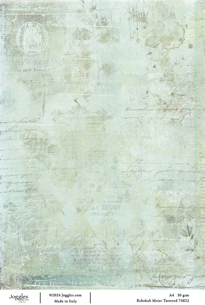 Joggles / Rebekah Meier A4 Rice Paper - Tattered [74822] - Joggles.com