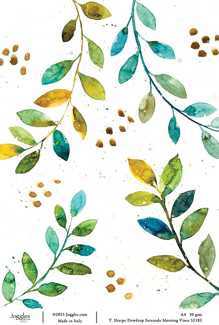 Joggles / Tiffany Sharpe A4 Rice Paper - Dewdrops Serenade - Morning ...
