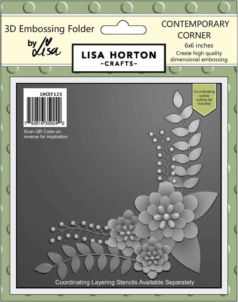 Lisa Horton 3D Embossing Folder & Die Combo - Contemporary Corner ...