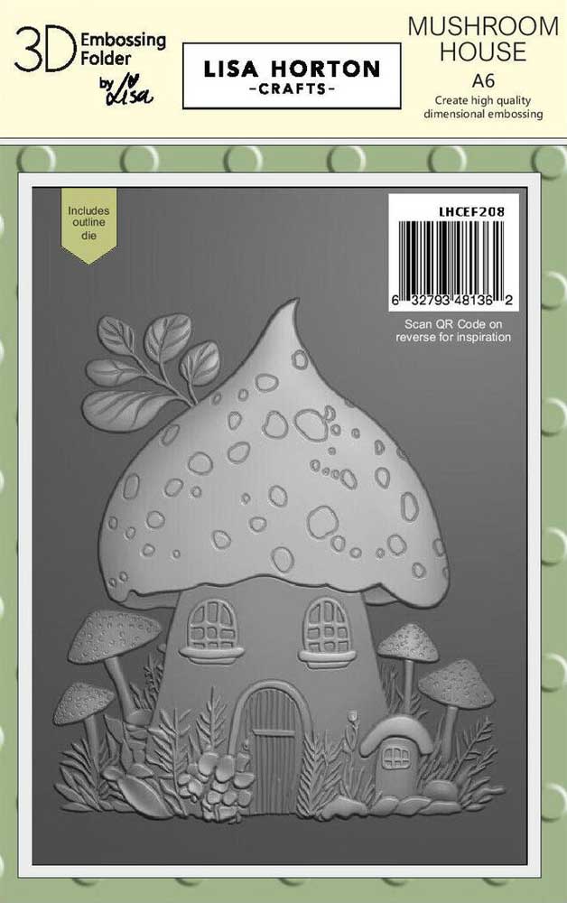 Lisa Horton 3D Embossing Folder & Die Combo - Mushroom House [LHCEF208 ...