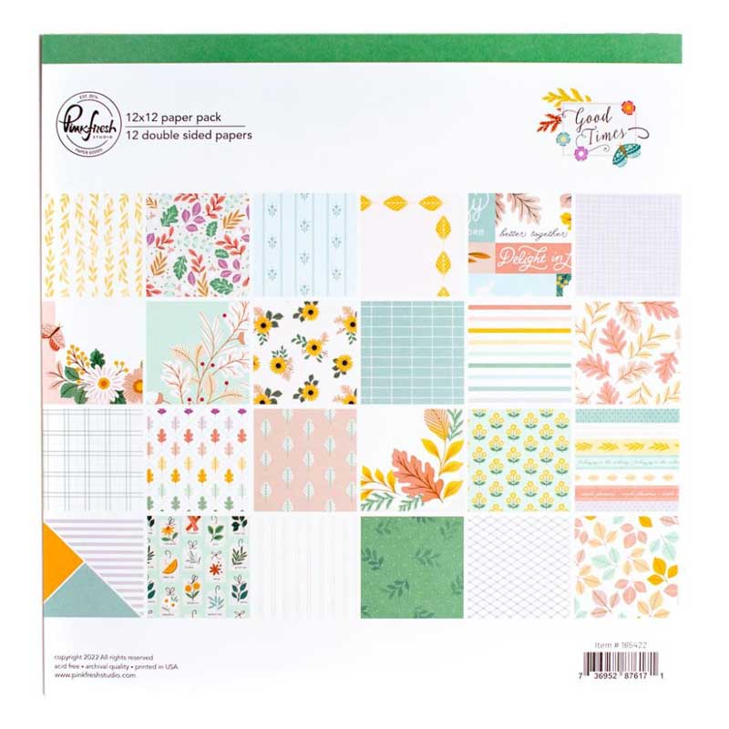 PinkFresh Studio Good Times Collection 12" x 12" Paper Pack [165422 ...
