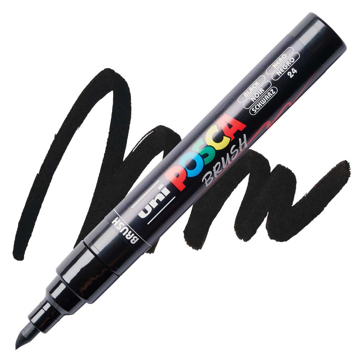 POSCA Paint Pen Brush Tip PC-5BR - Black [24] - Joggles.com