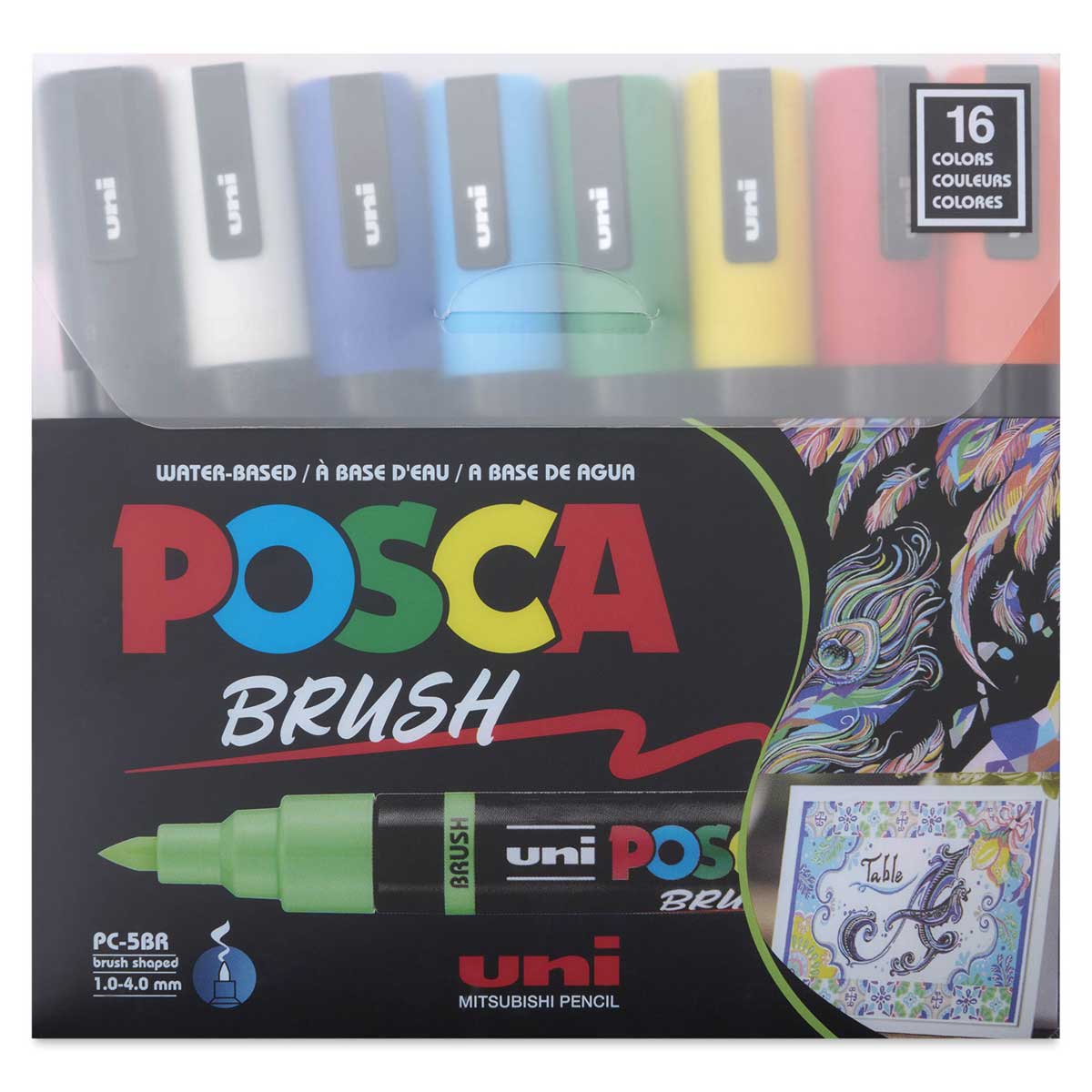 POSCA Paint Pens Brush Tip PC-5BR - Set Of 16 [PX311902000] - Joggles.com