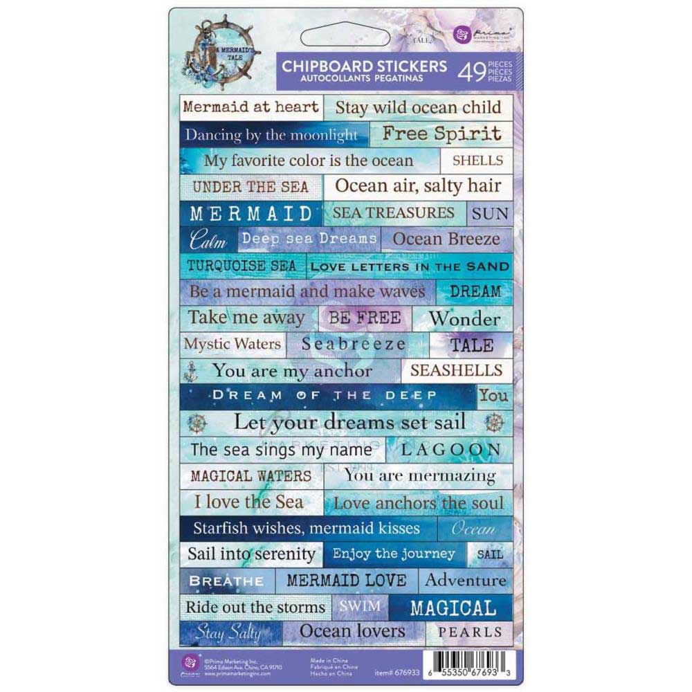 Prima A Mermaid's Tale Collection - Chipboard Stickers [676933 ...