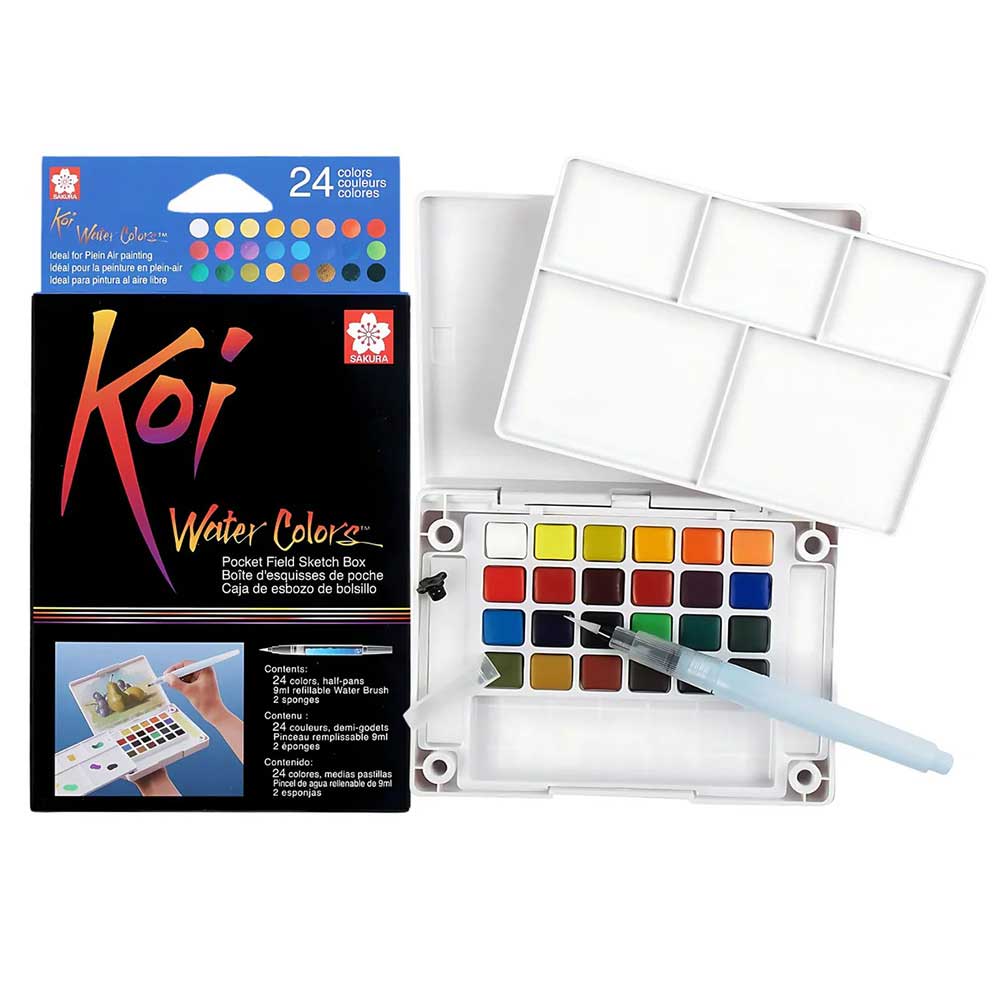 Sakura Koi Water Colors - Pocket Field Sketch Box - Set Of 24 [XNCW-24N ...