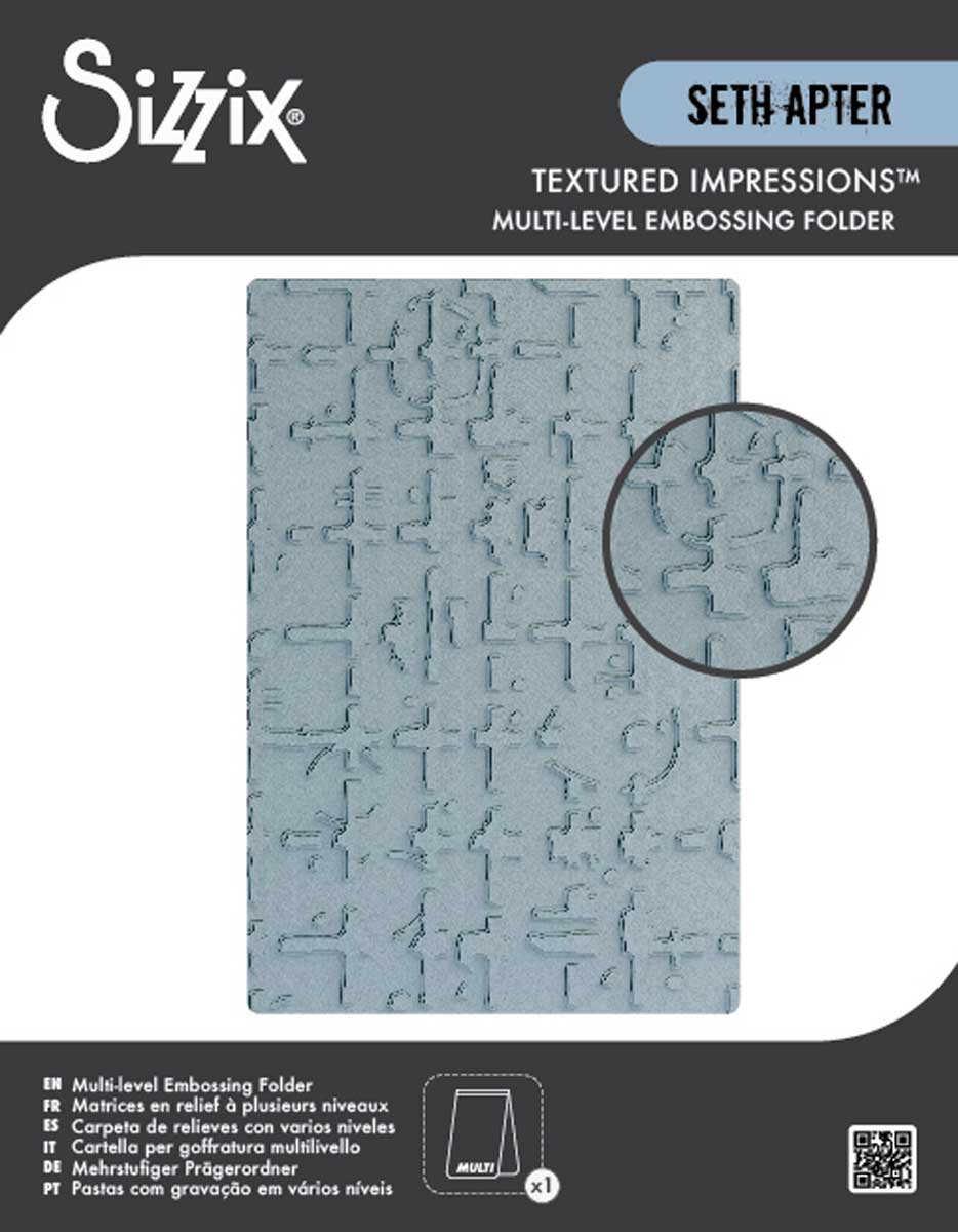 Seth Apter / Sizzix Textured Impressions Multi-Level Embossing Folder - Grid Graph [667020 ...