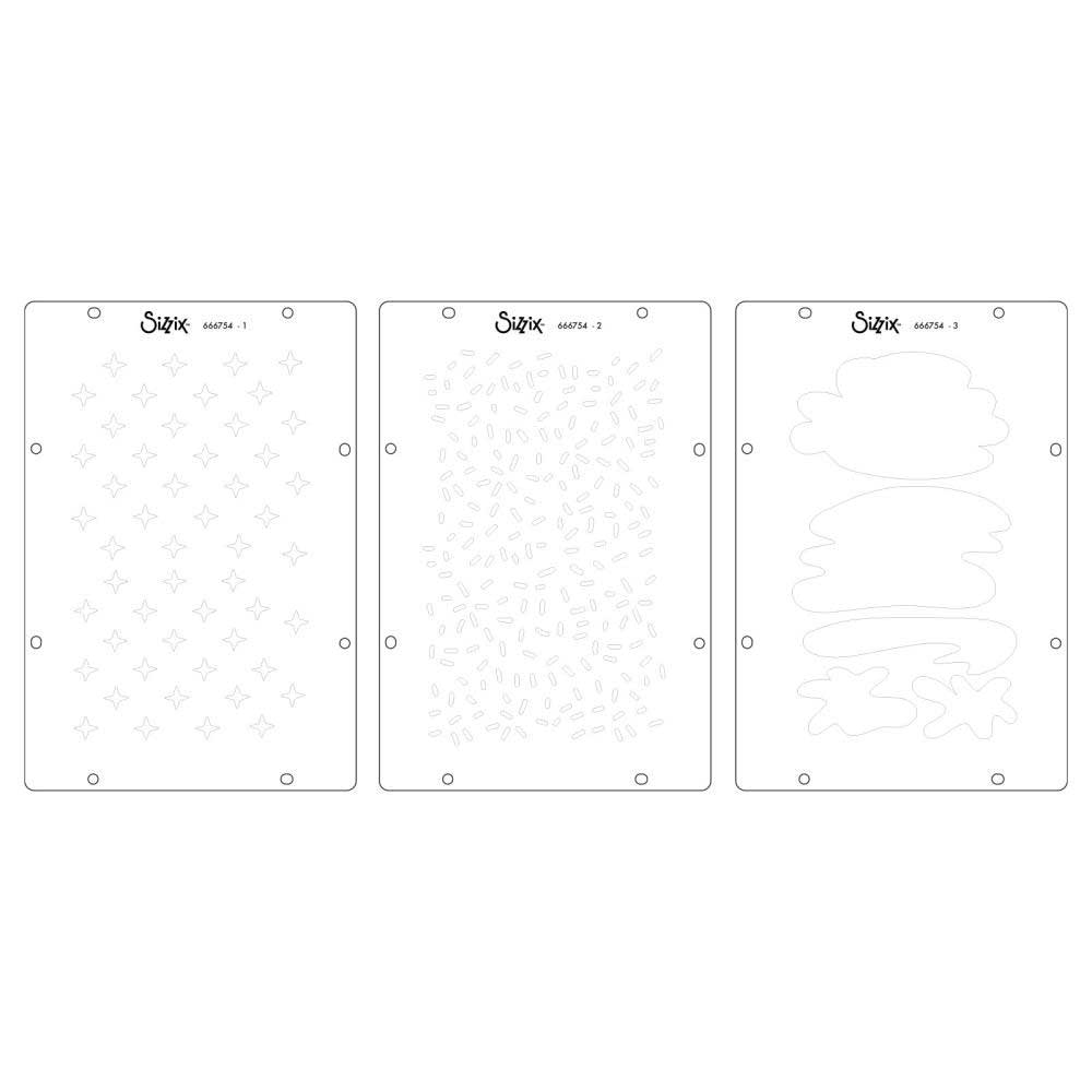 Sizzix Studio - Layered Stencil & Stamp Set - Create [666754] - Joggles.com