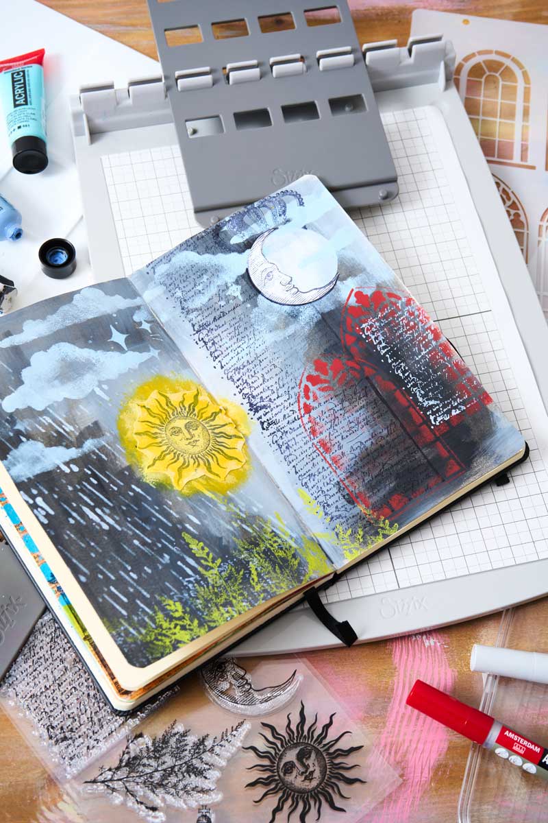 Sizzix Studio - Layered Stencil & Stamp Set - Mark Montano, Weather ...