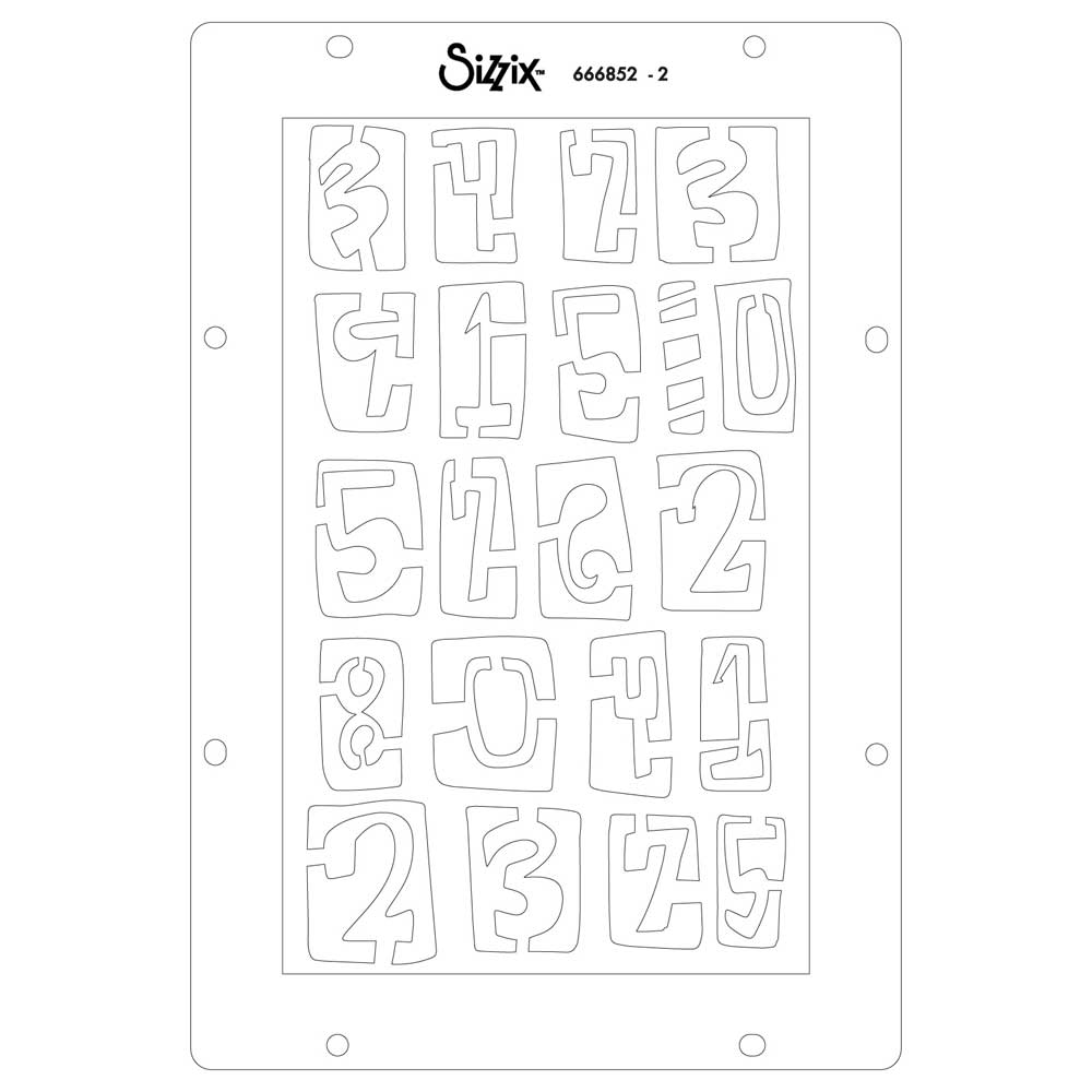 Sizzix Studio - Layered Stencil & Stamp Set - Strength In Numbers ...