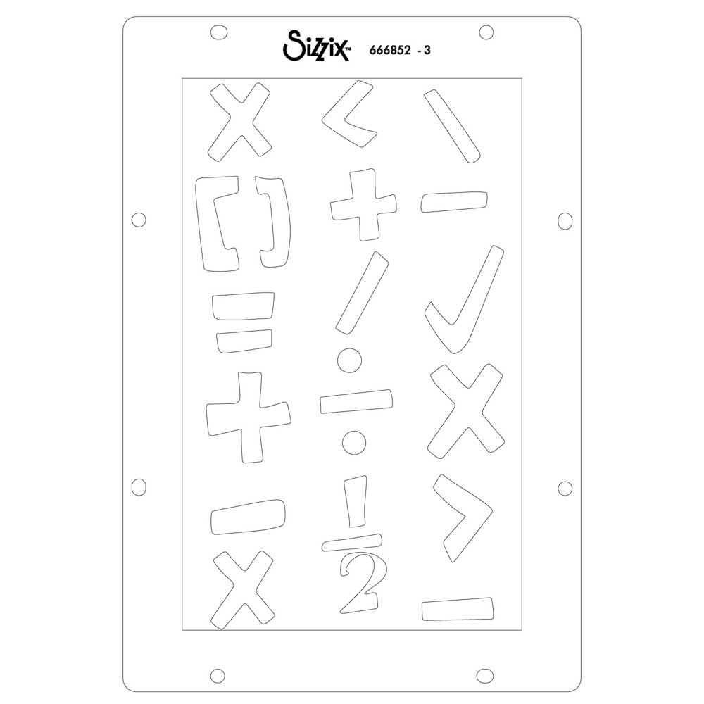 Sizzix Studio - Layered Stencil & Stamp Set - Strength In Numbers ...