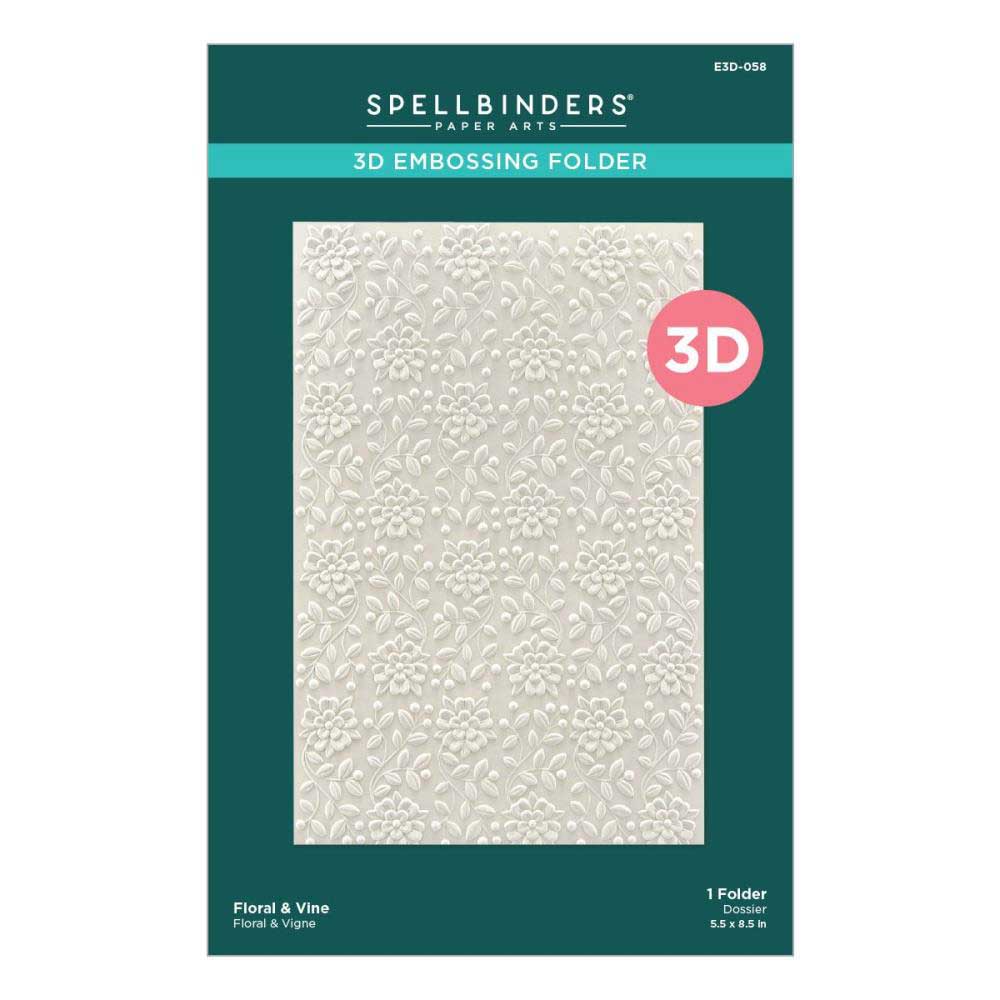 Spellbinders 3D Embossing Folder - Floral & Vine [E3D-058] - Joggles.com
